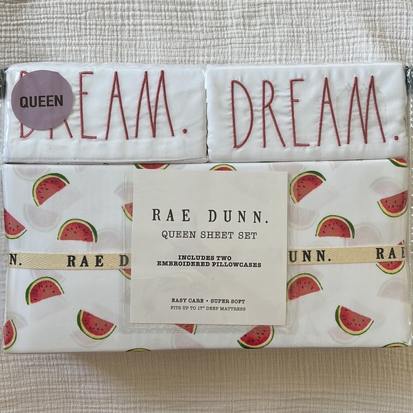 Rae Dunn | Bedding | Rae Dunn Dream Watermelon Queen Sheets Set | Poshmark